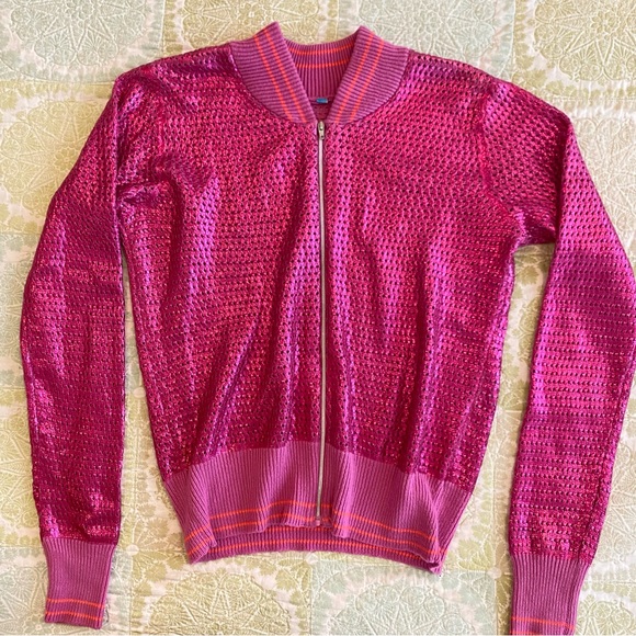 Nanette Lepore | Jackets & Coats | Lmore By Nanette Lepore Pink Metallic Bomber Jacket | Poshmark